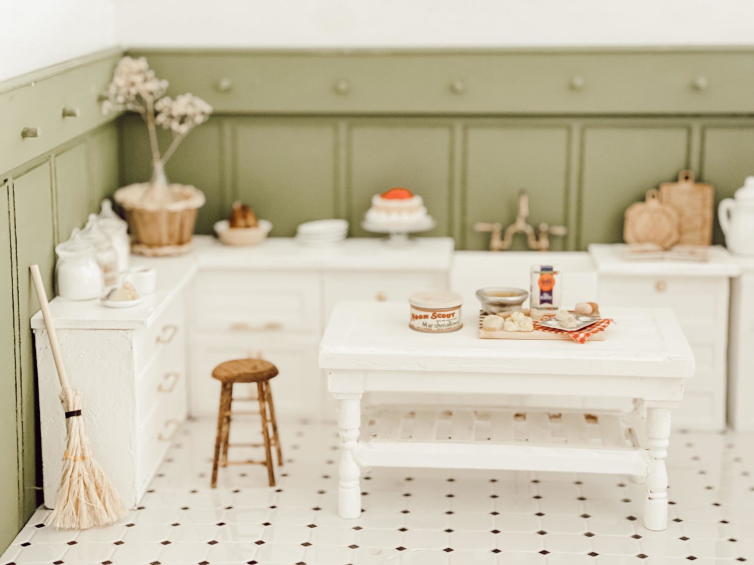 Wait Until You See This Miniature Dollhouse Farmhouse Kitchen Tour